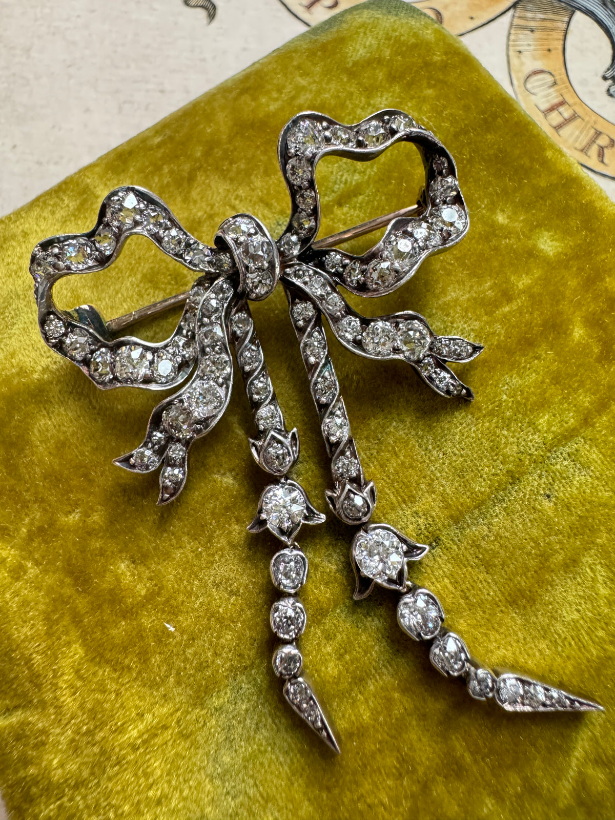Antique Victorian Articulated Diamond Bow Brooch– Park Avenue Antiques