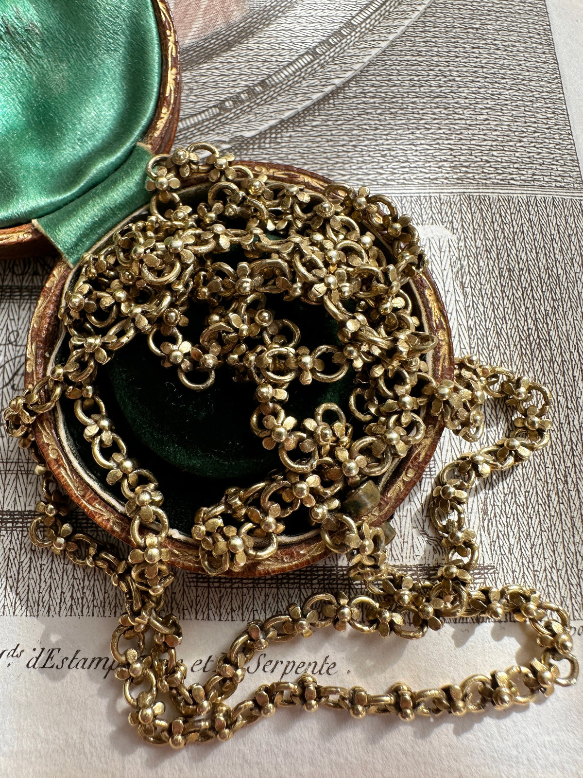 Victorian 14K Gold Flower Link Chain Necklace– Park Avenue Antiques