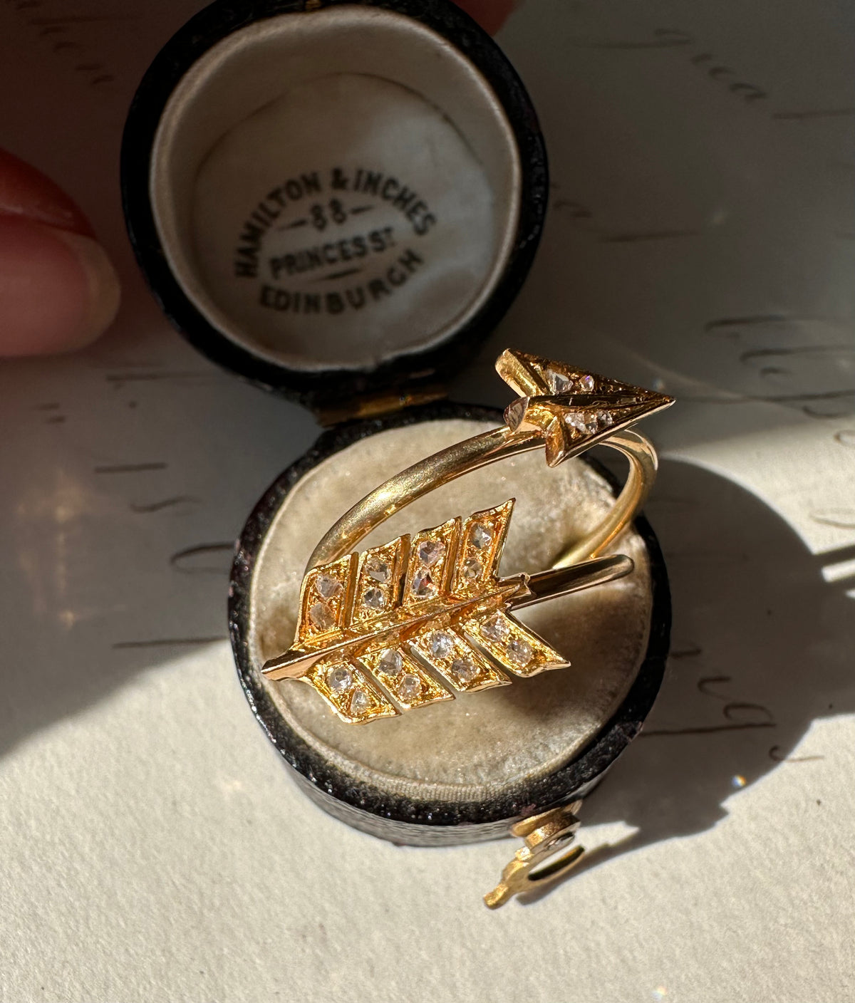 18K Rose Cut Diamond Arrow Rings - Antique Conversion Rings– Park ...